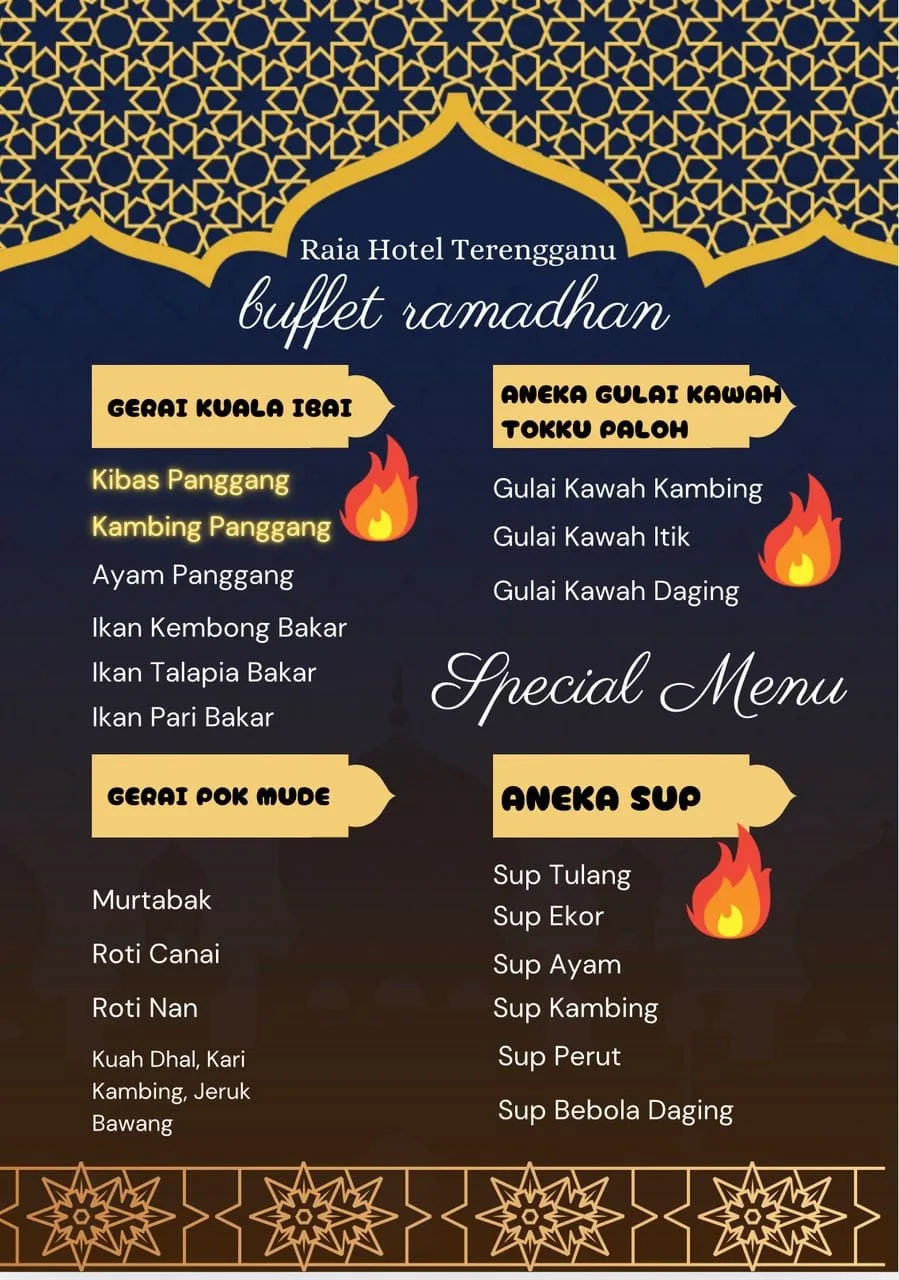 Buffet Ramadan Terengganu 2025 di Raia Hotel: Harga, Menu dan Lokasi
